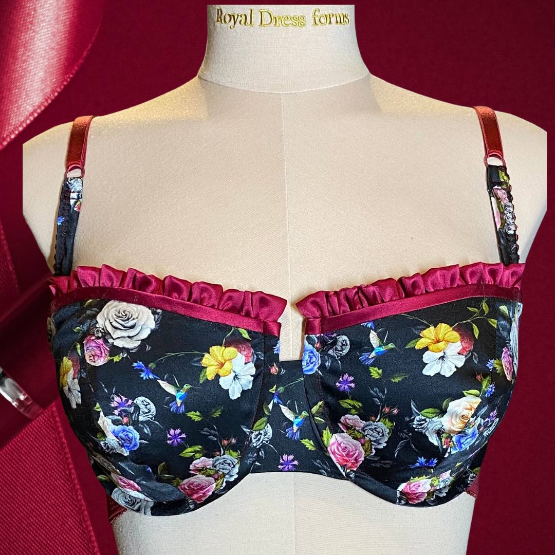 The Silks - "Blissful" Printed Silk Charmeuse Bra Kit – Bra Builders