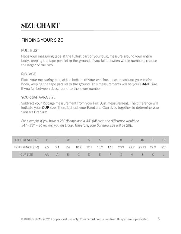 Sahaara Downloadable Bra Pattern – Bra Builders
